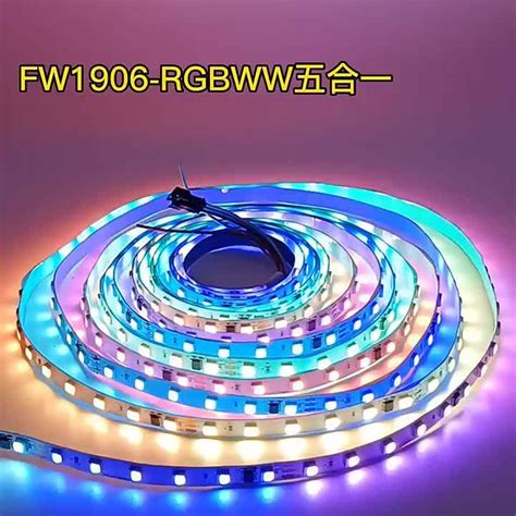 5M RGBWW LED Strip DC24V FW1906คลายกบ WS2812B 10พกเซล60 Ledsm ระบแอดเดรส SPI RGB CCT พกเซล