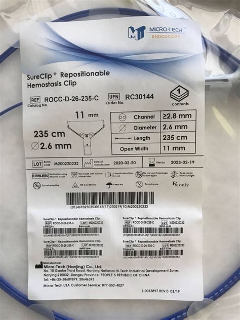 New Microtech Rocc D 26 235 C Sureclip Repositionable Hemostasis Clip Endoscopy 22mm 2 Box X