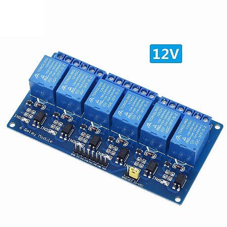 Módulo Relé 6 Canais 12v Loja da Robótica componentes eletrônicos peças de robótica CNC