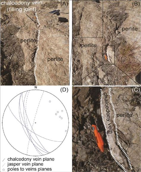 Representative Field Photographs Of Botryoidal Chalcedony Veins Cutting