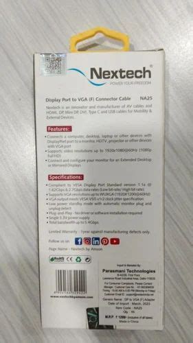 Nextech Display Port To Vga F Adapter Na25 At Rs 600 VGA Display Adapter In New Delhi ID