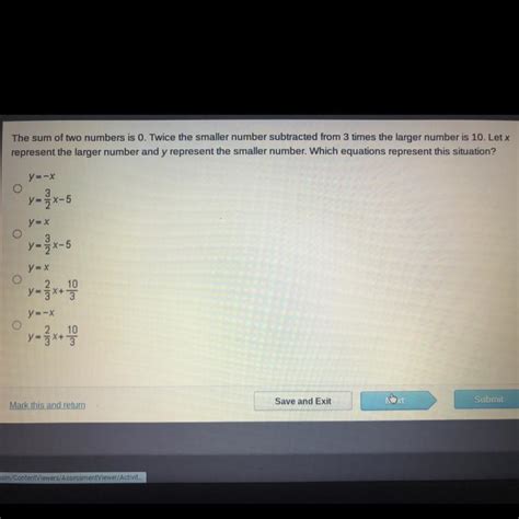 Free The Sum Of Two Numbers Is 0 Twice The Smaller Number Subtracted