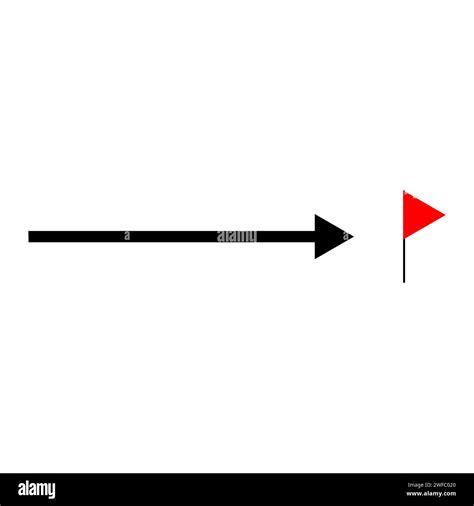 Arrow Right Icon Small Red Flag Sign Right Direction Cursor Symbol Digital Element Vector