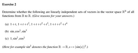 Solved Exercise 2determine Whether The Following Are
