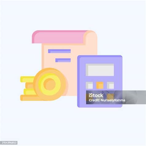 아이콘 재무 계산 금융 및 세금 기호와 관련이 있습니다 플랫 스타일 심플한 디자인 일러스트레이션 개발에 대한 스톡 벡터 아트 및