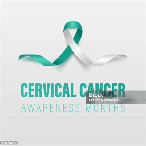 자궁 경부암 배너 카드 벡터 3d 현실적인 청록색과 흰색 바탕에 흰색 리본이 있는 플래카드 자궁 경부암 인식의 달 기호 근접 촬영 세계 자궁 경부암의 날 개념 11월에 대한
