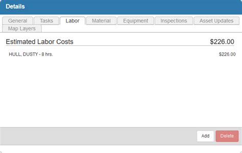 Add Labor To A Work Order Template