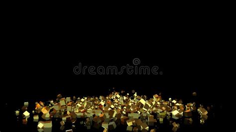 Background With Rotating Golden Cubes At The Bottom Of The Screen 3d Render Stock Video Video