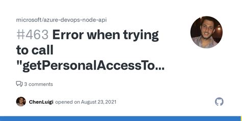 Error When Trying To Call Getpersonalaccesstokenhandler Method · Issue 463 · Microsoft