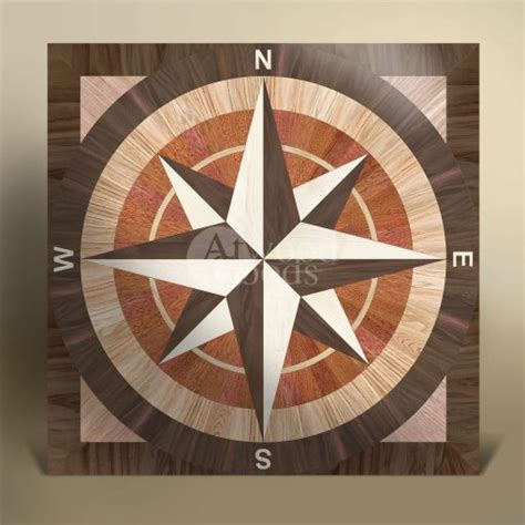 Wood Floor Compass Inlay Admiral Atwoodgoods