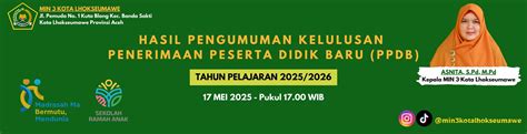 Hasil Pengumuman Kelulusan Penerimaan Peserta Didik Baru Ppdb Tahun Pelajaran 2025 2026 Min 3