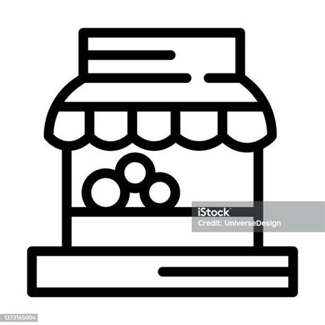 식료품 점 얇은 라인 아이콘 상거래 개념 격리 개요 기호에서 상점 슈퍼마켓 선형 아이콘 웹 디자인 및 앱에 대한 벡터 그림 기호 요소입니다 0명에 대한 스톡 벡터 아트 및