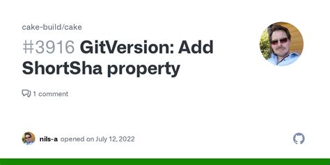 GitVersion Add ShortSha Property Issue Cake Build Cake GitHub