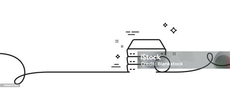 Recovery Server Line Icon Backup Data Sign Restore Information Continuous Line With Curl Vector