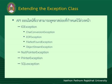 Creating And Using Exceptions Ppt