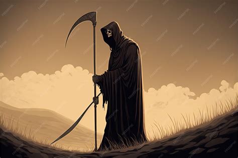 Premium Photo The Death As Know As Grim Reaper Casts Black Magic On