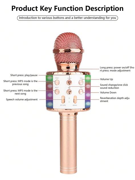 Wireless Microphone Microphone And Speaker Combo Multi Functional Karaoke Microphone Wireless