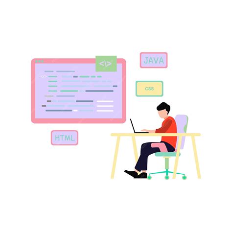 El Niño Está Trabajando En La Codificación De Java Vector Premium