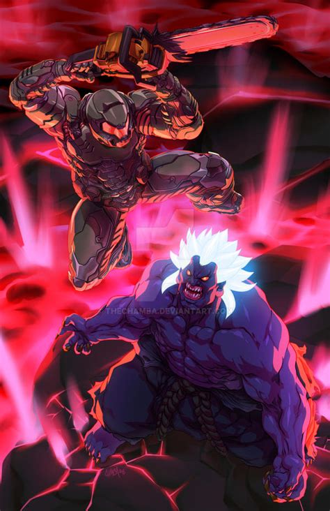 chamba akuma street fighter doomguy kuruoshiki oni doom series street fighter street