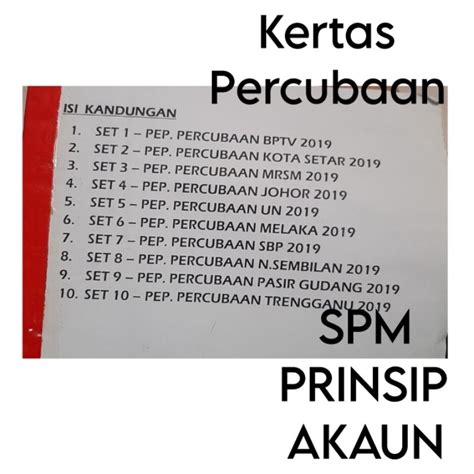 10 Set Kertas Percubaan Spm Prinsip Akaun Latihan Prinsip Akaun Spm