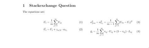 Tables Horizontal Equations With Numbering In Left And Centering