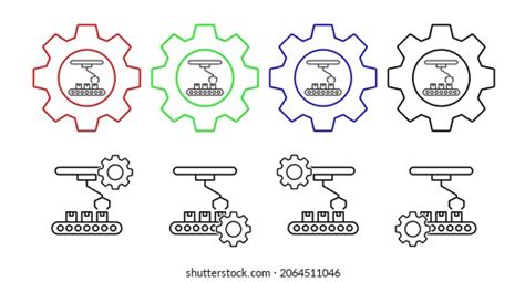 Box Arm Robot Conveyor Belt Vector Stock Vector Royalty Free 2064511046 Shutterstock