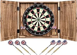 Yoimori Dart Board Cabinet Set With Steel Tip Darts Dart Boards For Adults In Game Room