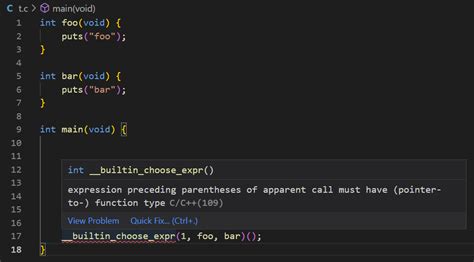 A Result Type Of `builtinchooseexpr` That Returns A Pointer To A