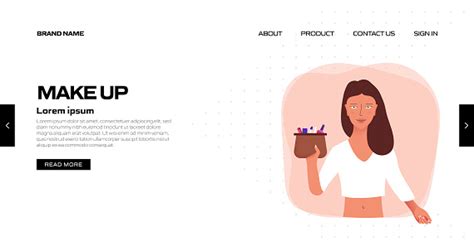 플랫 만화 스타일의 개념 다채로운 벡터 일러스트레이션을 메이크업 미용 바디 케어 및 화장품 관련 현대 벡터 일러스트 사이트 방문 페이지 관능에 대한 스톡 벡터 아트 및 기타