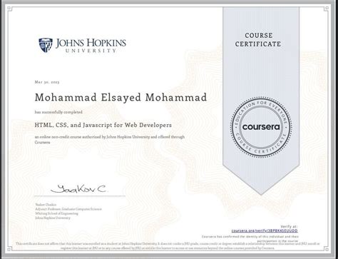 Mohammad Elsayed On Linkedin Johnshopkins Coursera Frontend