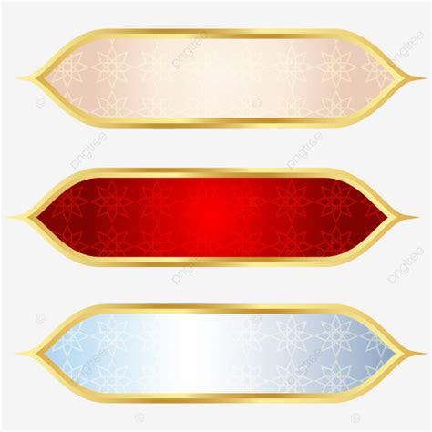 세트 장식 호화 금색 아랍어 이슬람 깃발 제목 틀 투명 배경 벡터 이슬람의 배너 텍스트 상자 Png 일러스트 및 벡터 에 대한 무료 다운로드 Pngtree