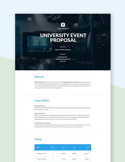 Event Proposal Template Google Docs InDesign Word PSD PDF Template Net