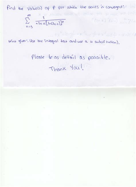 Solved Find The Value S Of P For Which The Series Is