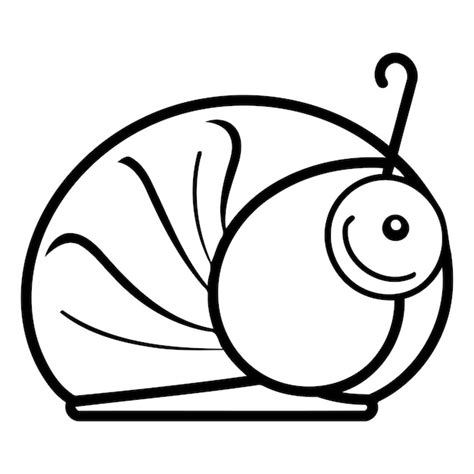 Карикатурная улитка Векторная иллюстрация Изолирована на белом фоне Премиум векторы