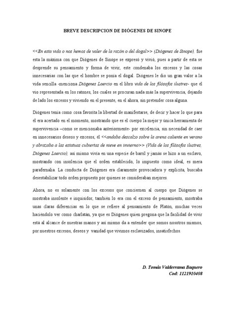 Breve Descripcion De Diogenes De Sinope Pdf