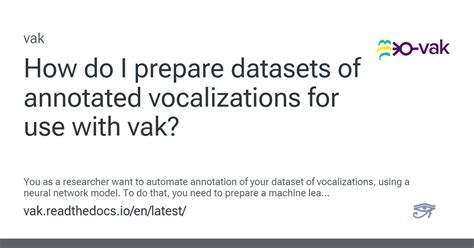 How Do I Prepare Datasets Of Annotated Vocalizations For Use With Vak