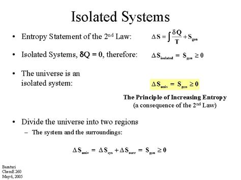 Chem E 260 Entropy Generation Fundamental Property Relationships