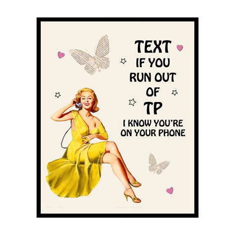 Retro Pin Up Girl Poster Text If You Run Out Of Tp Print Burlesque Art