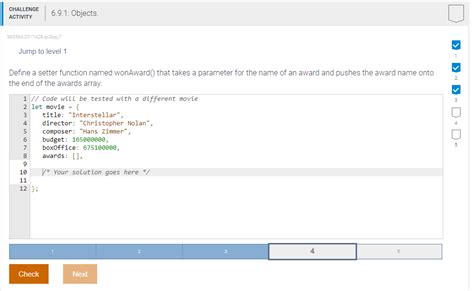 Solved Challenge Activity 691 Objects