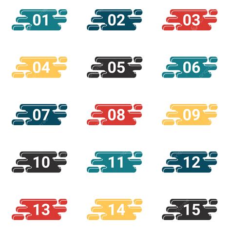 Set Of Bullet Numbering Icon Point With Unique Shape Vector Bullet