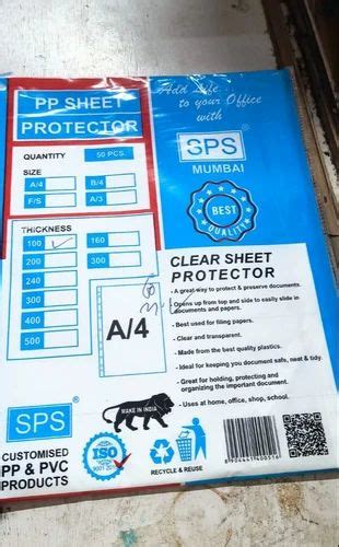 Sps Pp Sheet Protector At ₹ 120piece Sheet Protector In Pune Id