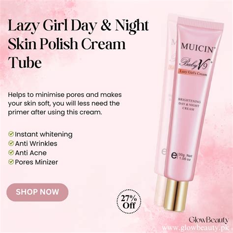 Muicin V9 Lazy Girl Day And Night Skin Polish Cream Tube Efficient Glow
