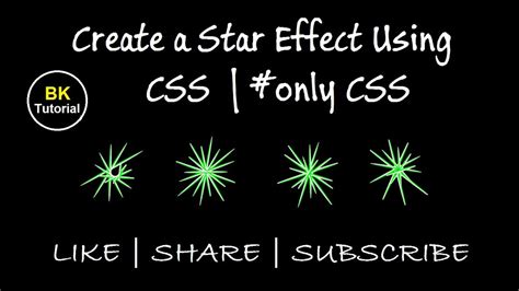 How To Create Star Animation Effect Using Css Bktuorial By Bk Tutorial Youtube