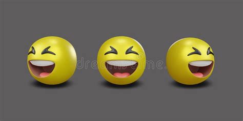 Emoji Yellow Face And Emotion Facial Expression With Clipping Path 3d