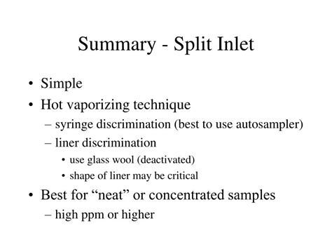 Ppt The Foundations Classical Split And Splitless Injection Powerpoint Presentation Id27805