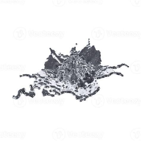 Futuristic Chrome Liquid Abstract Metallic Shape 3d Render 36152382 Png