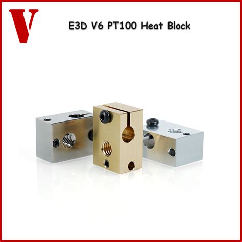 E3d V6 Compatible Heat Block Support Pt100 Sensor For 3d Printer