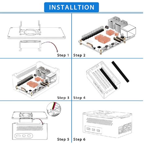 52pi Raspberry Pi 5 Aluminum Case Black Brick Enlosure With Cooling