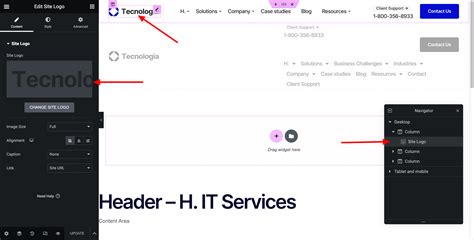 Tecnologia Elementor Theme How To Edit The Header Section Vamtam Elementor Themes