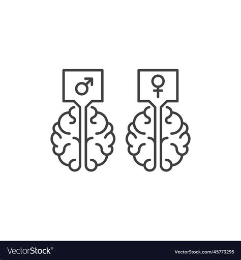 Man And Female Mindset Paradigms Brain Gender Vector Image